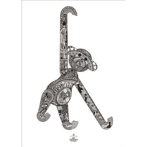 Kay Bojesen Juliste Piirretty Apina - Seinäkoristeet - Kay Bojesen ...