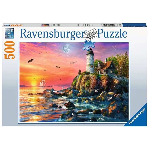 Palapeli 500 Palaa Lighthouse at Sunset - 200-500 palaa - Ravensburger ...